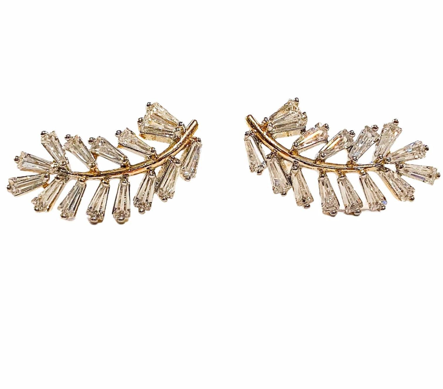 Meghan Bo Designs | Gold Leaf Ear Climber – Golden Gait Mercantile