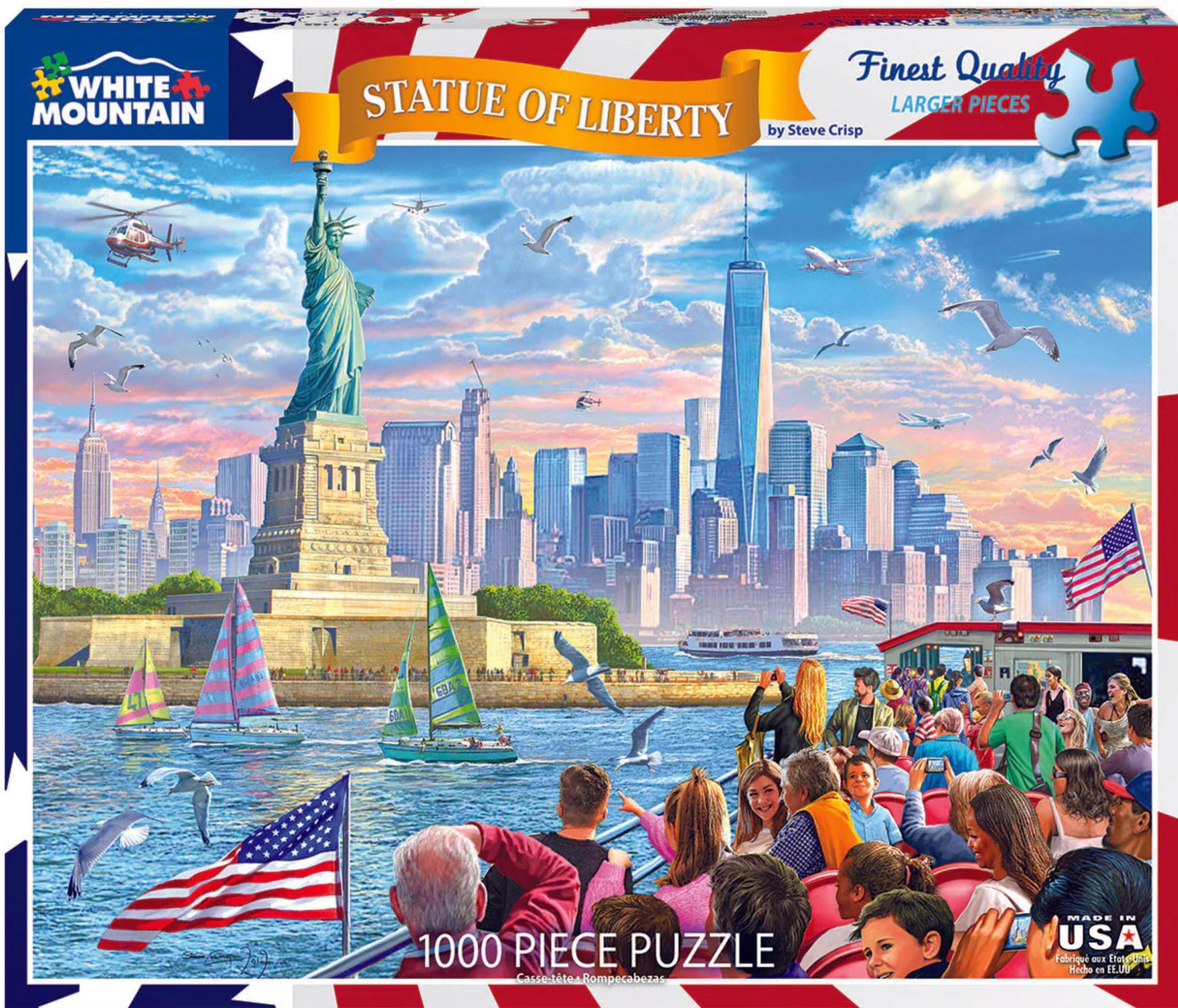 White Mountain Jigsaw Puzzle | Statue of Liberty 1000 Piece – Golden ...
