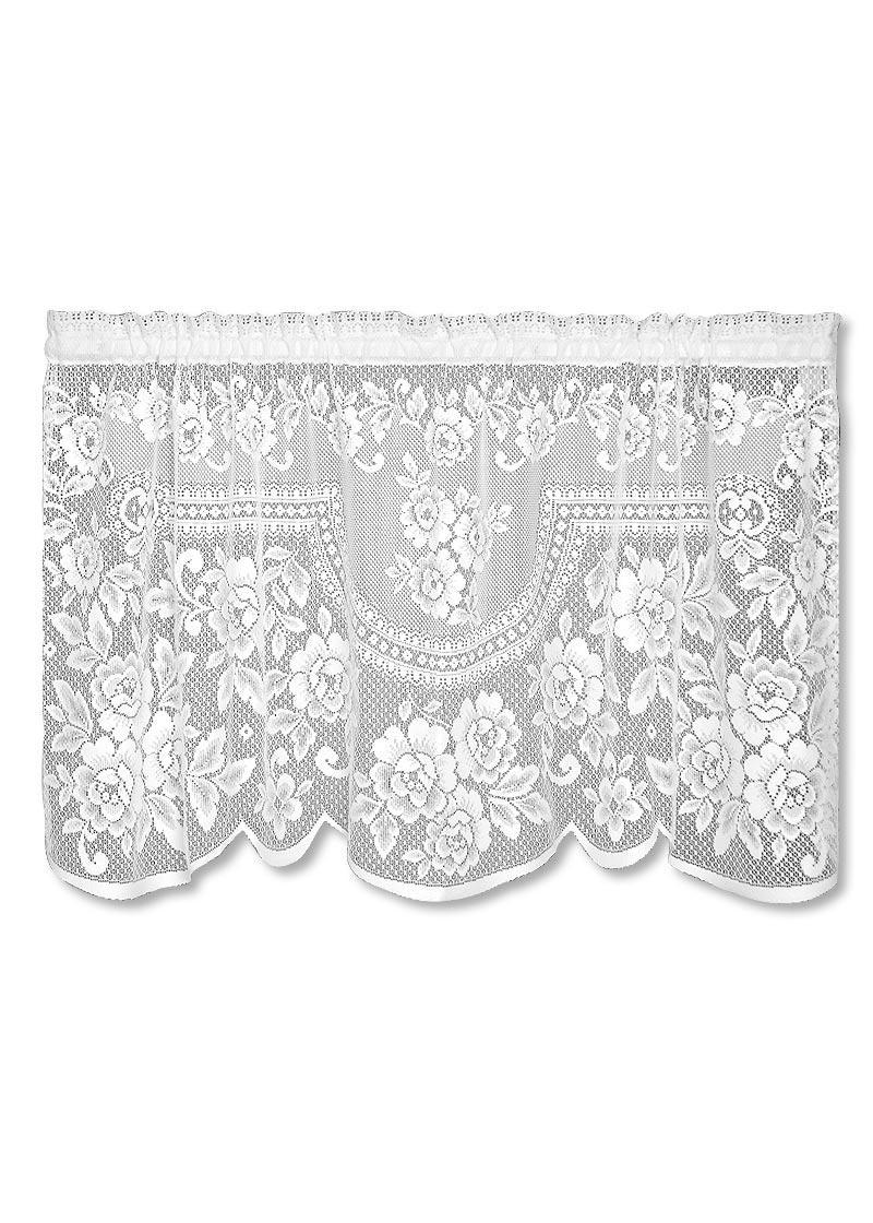 Heritage Lace Curtains |Victorian Rose Tier - Golden Gait Mercantile
