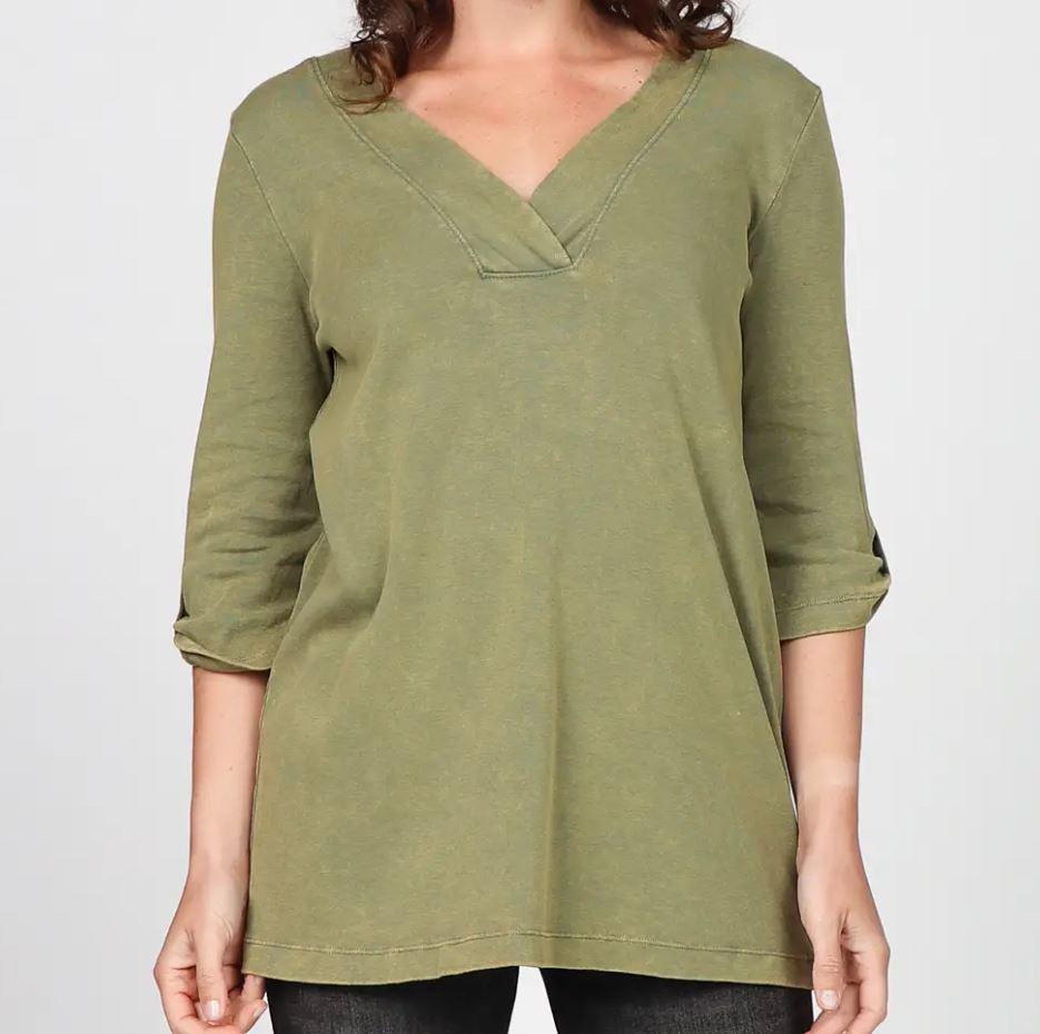 M. Rena | The Daily Knit Tunic | Green Olive - Golden Gait Mercantile